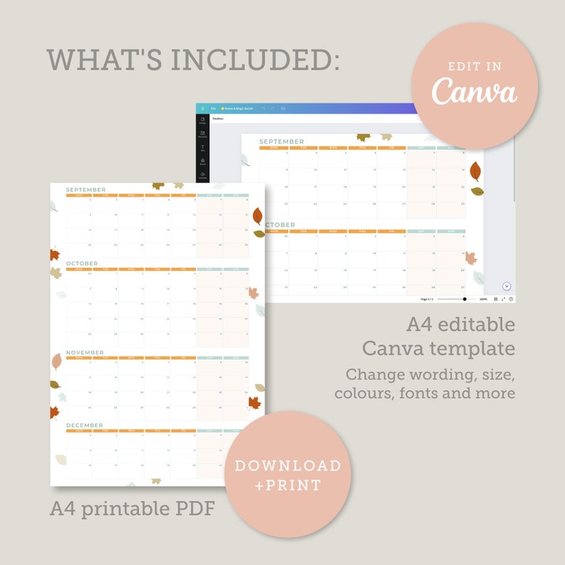 2024 UK School Autumn Term Planner Template A4 Editable Printable Canva ...