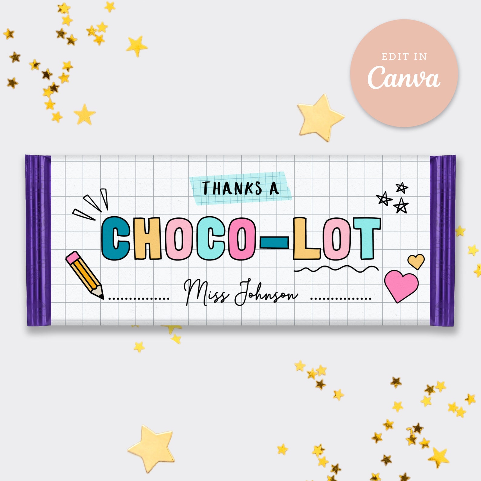 Thank You Teacher End of Term Year UK Chocolate Bar Wrapper Grid ...