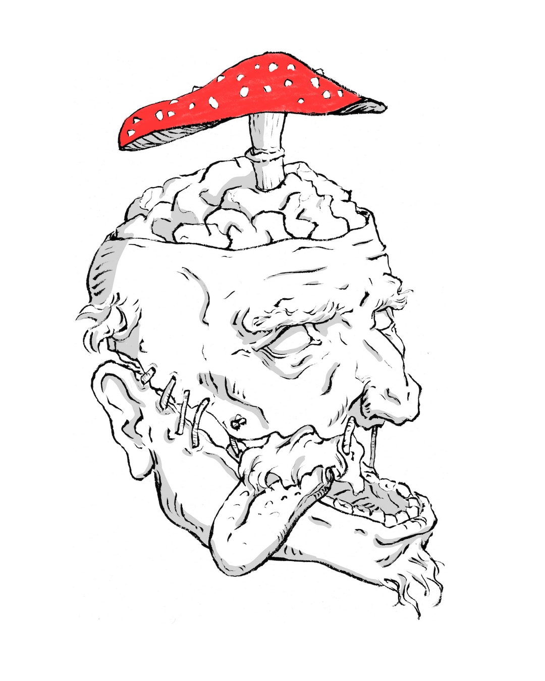 Manga Art, Unique Artwork, Mushroom Human Art, Illustrations, Digital ...