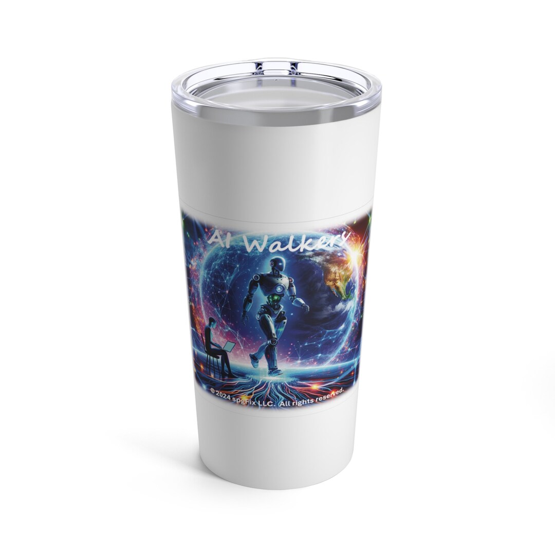 Tumbler 20oz AI Walkers Robot Image Color Artwork by Spgfix LLC - Etsy