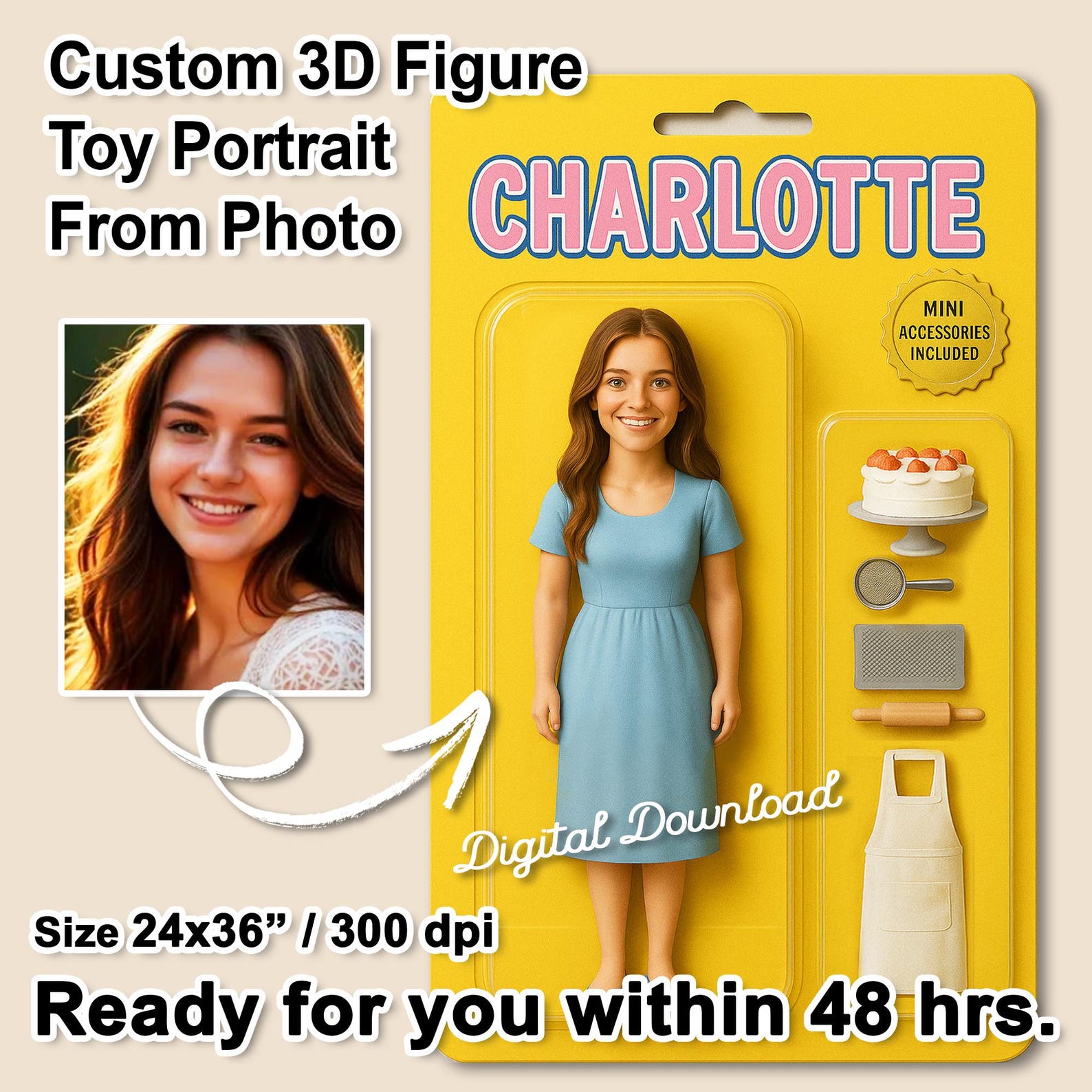 Custom 3D Toy Figure, Personalized Action Figure Portrait for Gift ...