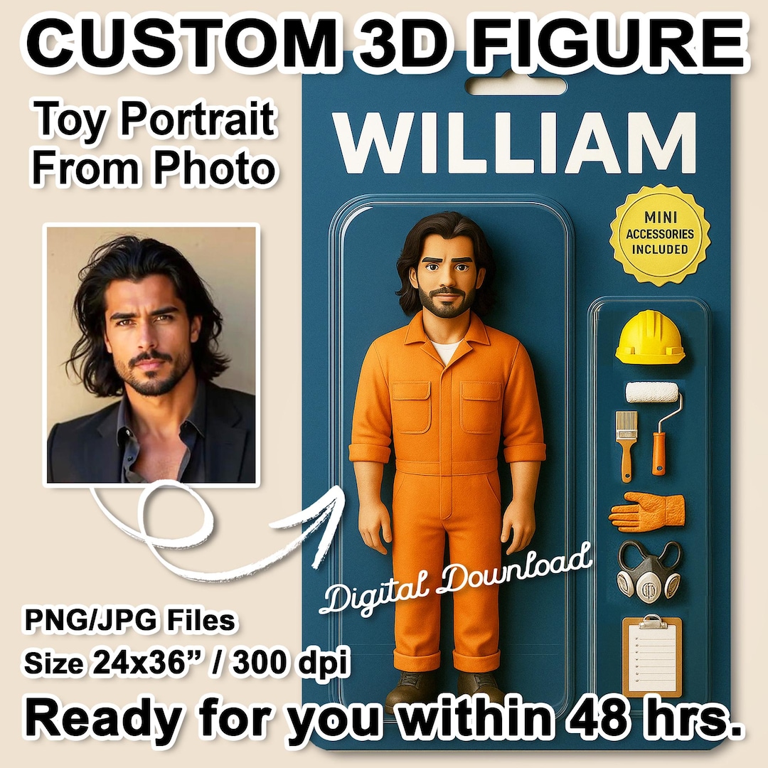 Custom 3D Toy Figure, Personalized Action Figure Portrait for Gift ...