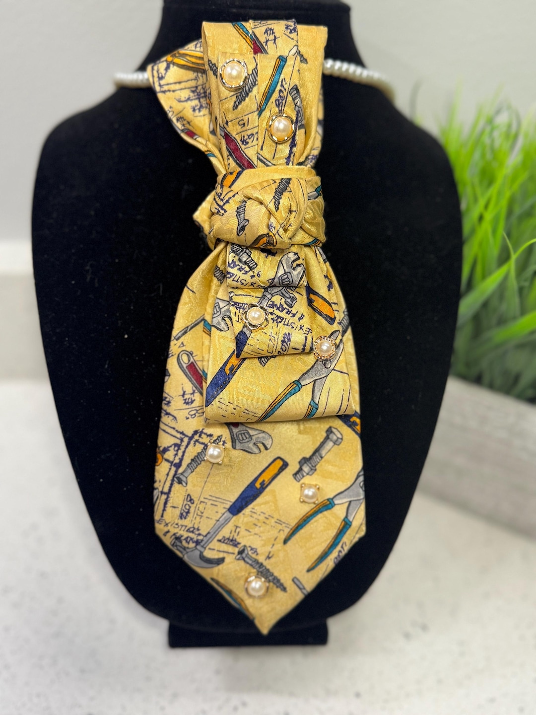 Womens Ties, Unique Brooch Necktie, Stylish Neckwear, Upcycled Tie ...