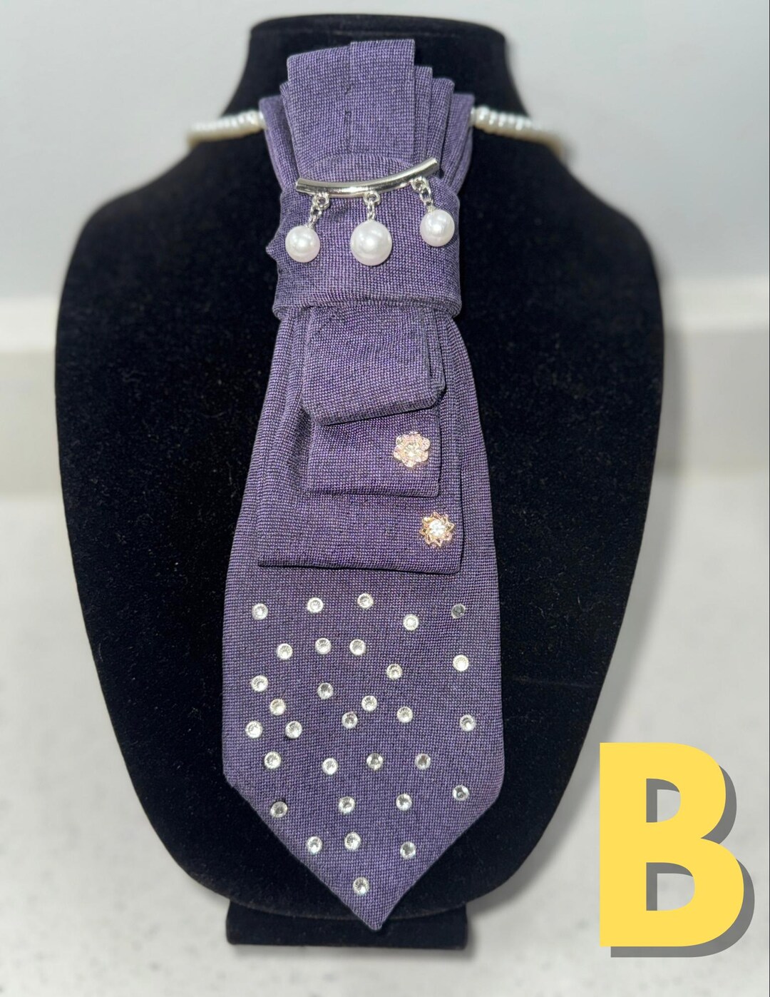 Womens Ties, Unique Brooch Necktie, Stylish Neckwear, Upcycled Tie ...