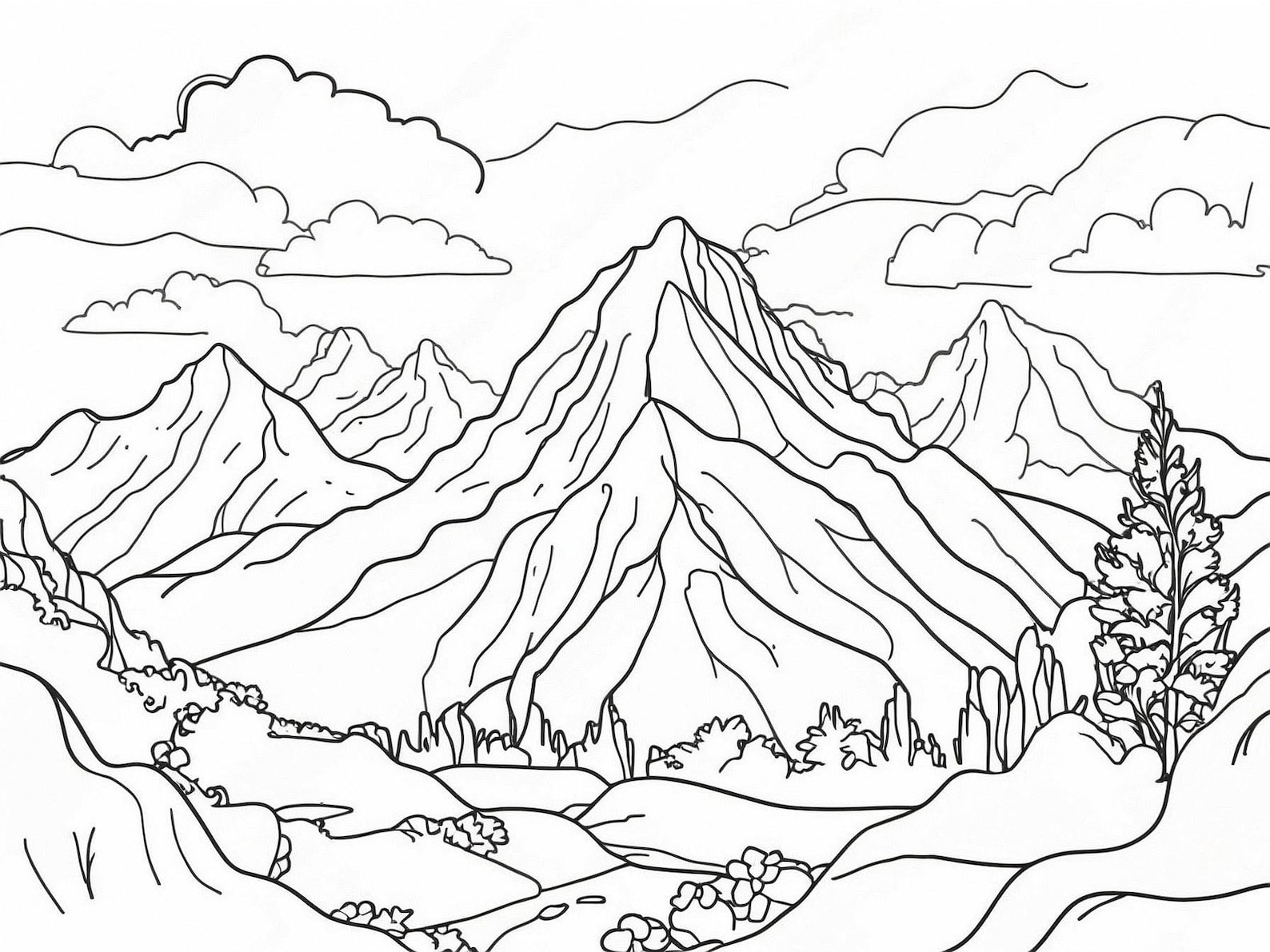 Printable Coloring Pages for Kids and Toddler, 12 Beautiful Landscape ...