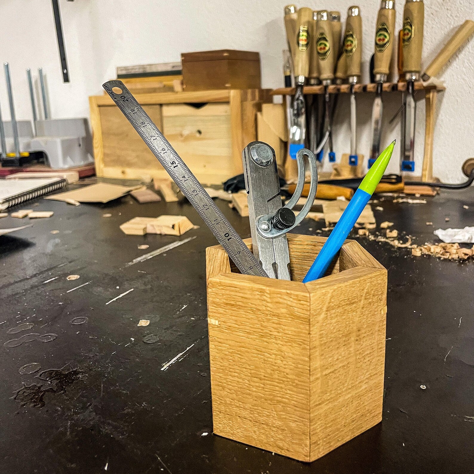 Oak Pencil Holder - Etsy