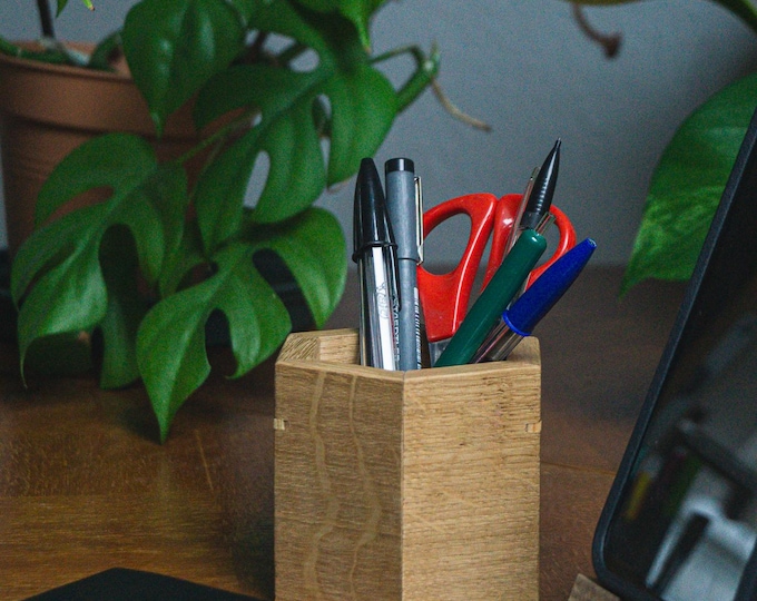 Oak Pencil Holder - Etsy