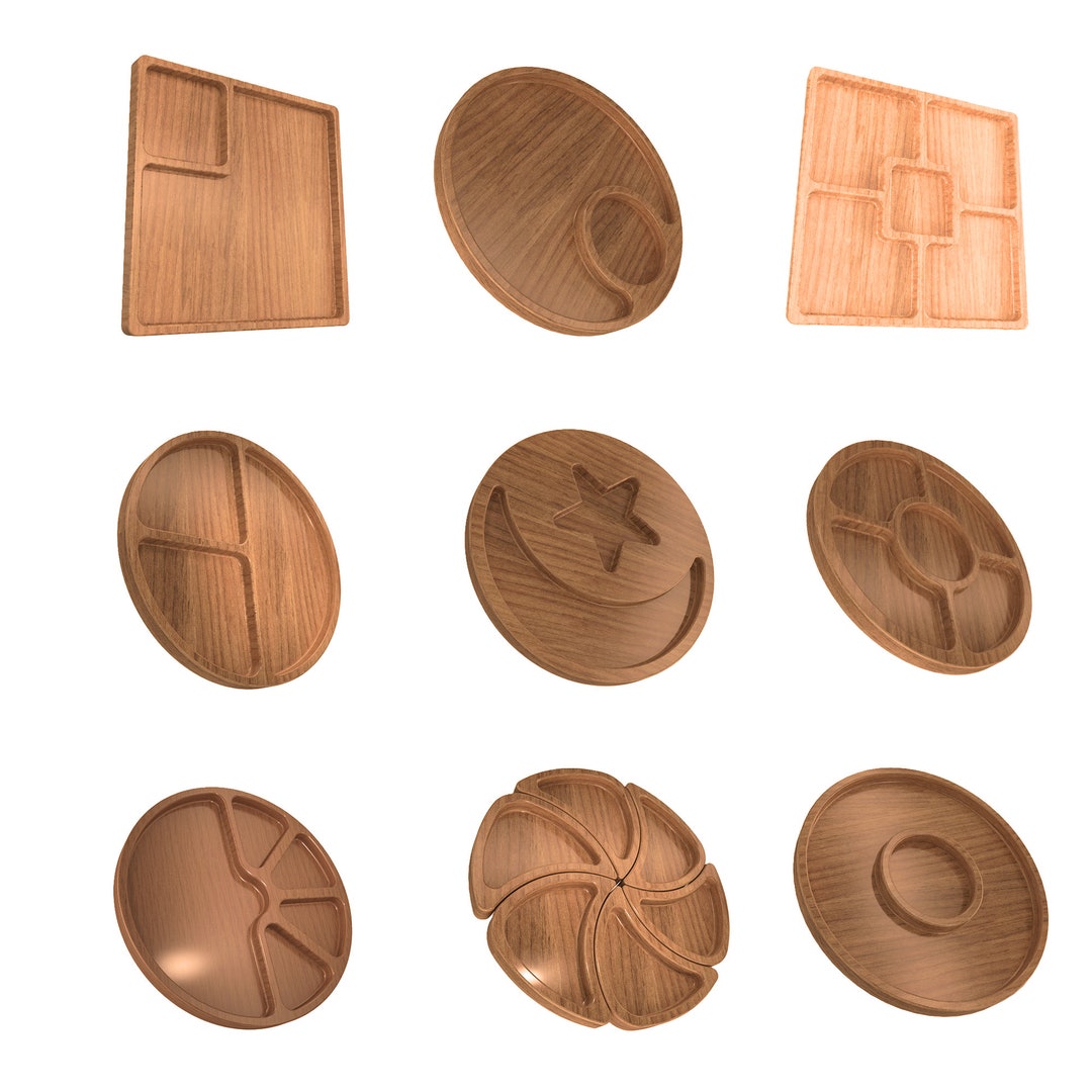 10 PCS Serving Plate 3D Model for CNC (stl, Dxf, Eps,obj,crv) - Etsy