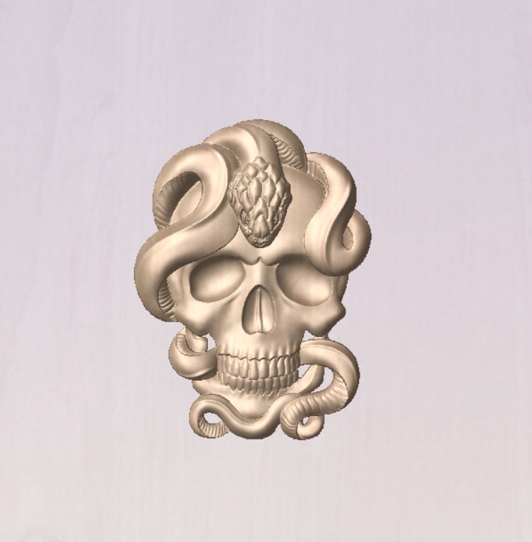 Skull 3D Model for CNC STL File - Etsy