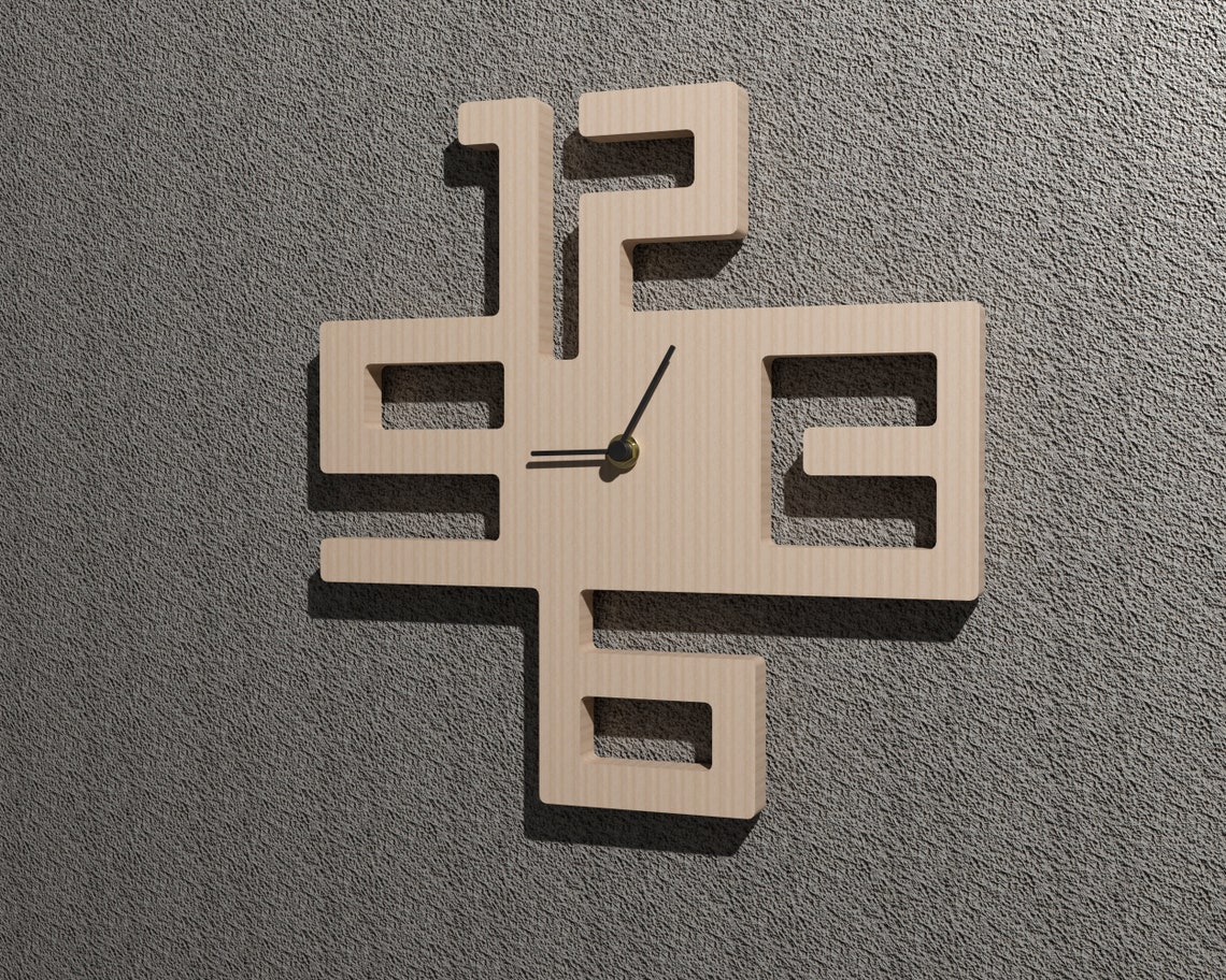 Wall Clock 3D Model for CNC (stl, Dxf, Eps,svg,ai,obj,crv) - Etsy