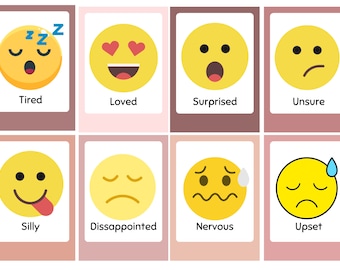 Emoji Printable Display / Feelings & Emotions Chart / Flashcards ...