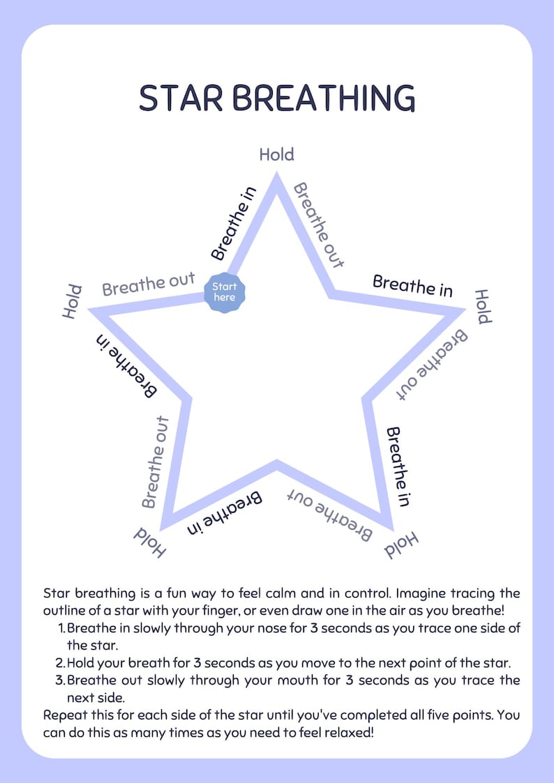 Breathing Exercise Visuals for Kids | Digital Download - Etsy