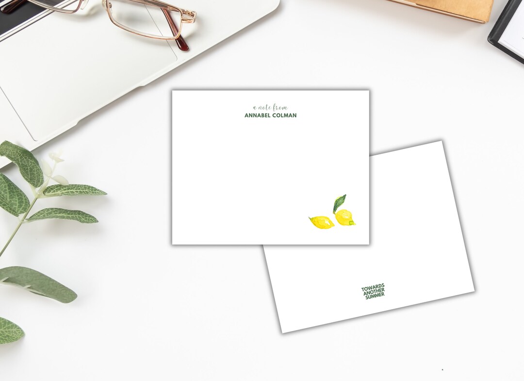Personalized Lemon Notecards: Summer Stationery | Lemon Stationery ...