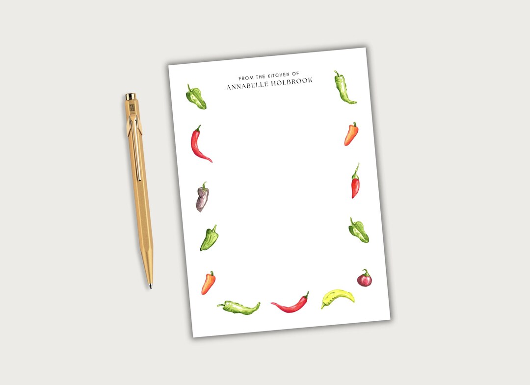 Personalized Chili Pepper Notepad: Custom Name Pad for Cooks, Foodies ...