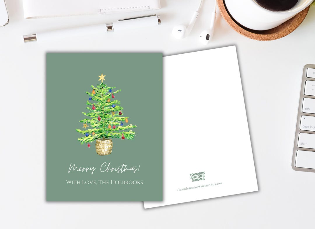 Christmas Tree Notecards: Christmas Tree Stationery | Modern Christmas ...