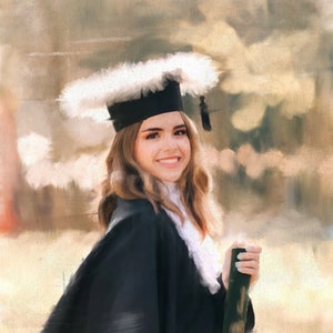 Custom Graduation Portrait, Graduation Gift , Custom Graduation Oil ...