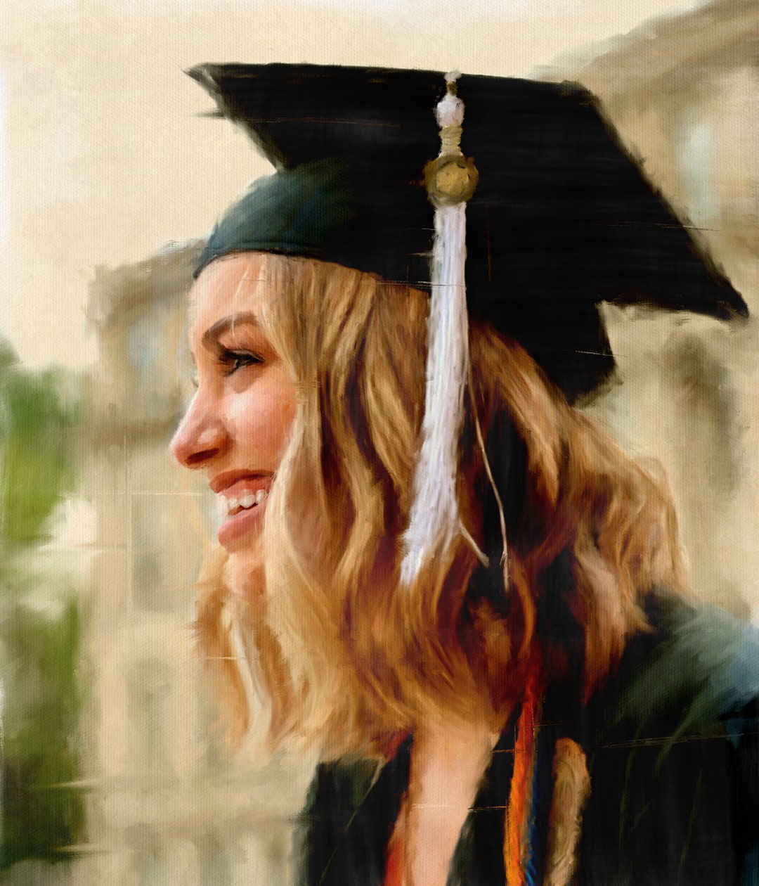 Custom Graduation Portrait, Graduation Gift , Custom Graduation Oil ...
