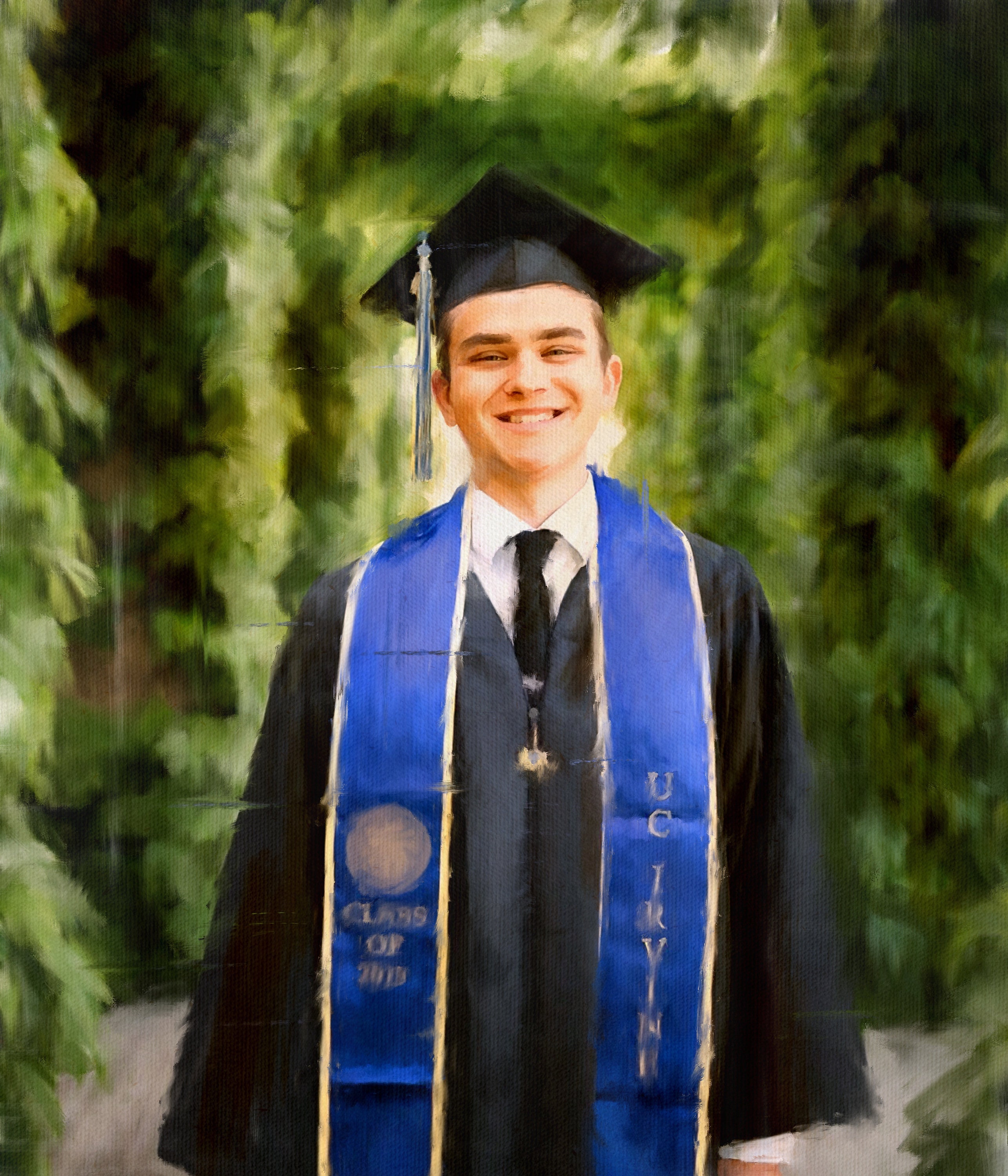 Custom Graduation Portrait, Graduation Gift , Custom Graduation Oil ...
