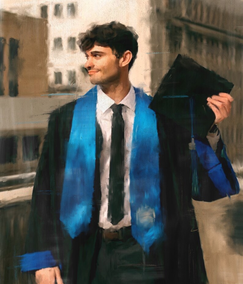 Custom Graduation Portrait, Graduation Gift , Custom Graduation Oil ...