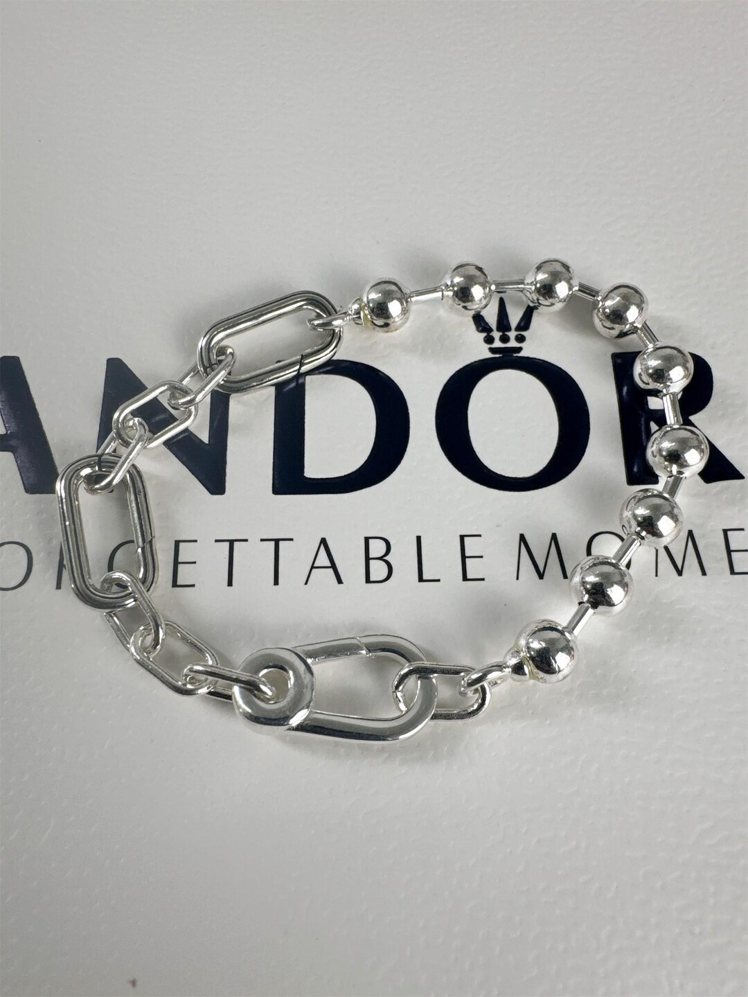 Gift Box Brand New Genuine Pandora ME Metal Bead & Link Chain Bracelet ...