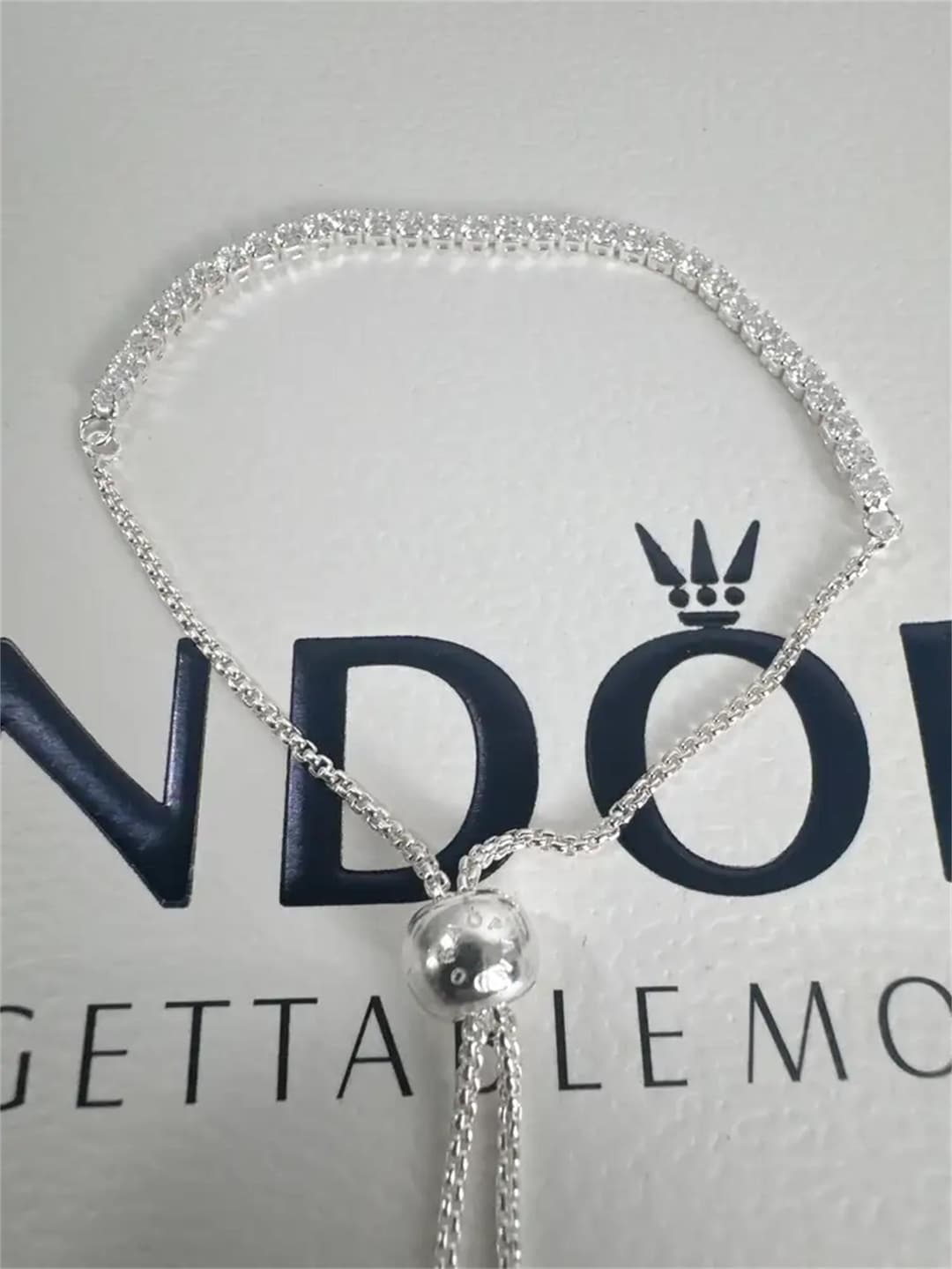 Gift Box Brand New Genuine Pandora Sparkling Slider Tennis Bracelet ...