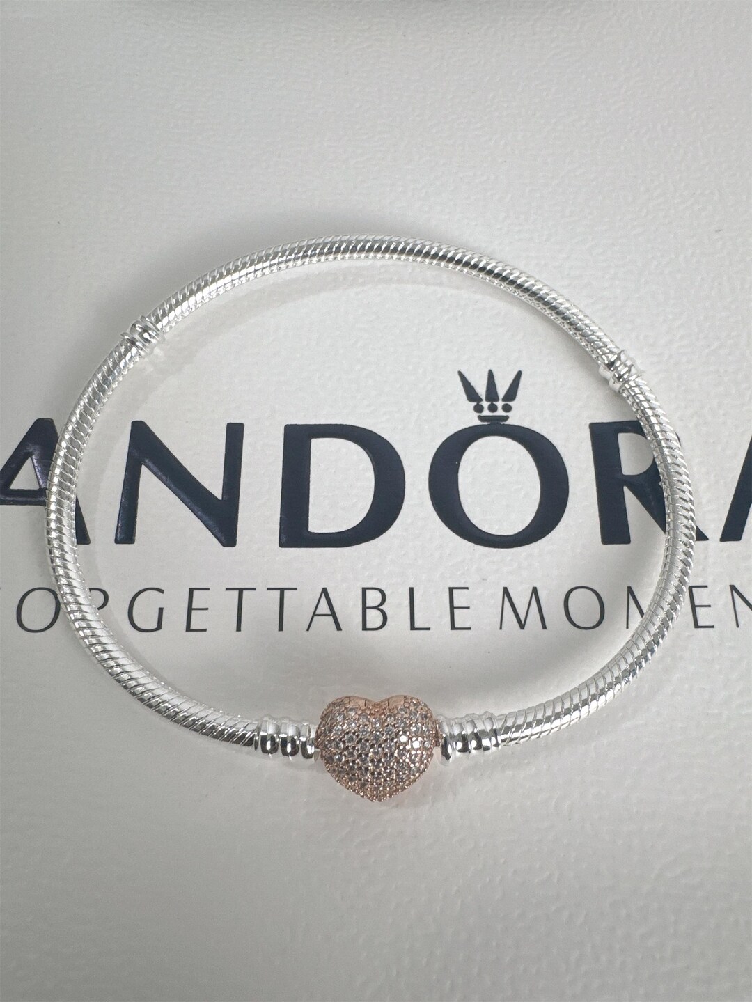 Gift Box Brand New Genuine Pandora Moments Sparkling Heart Clasp Snake ...