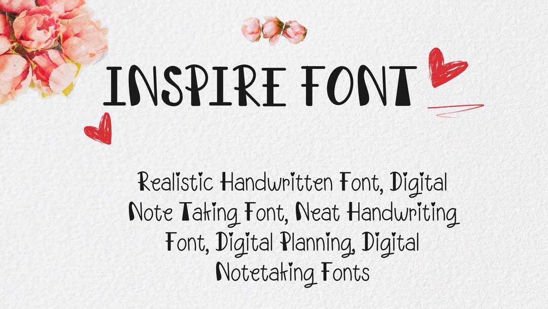 Inspire Font ,realistic Handwritten Font, Digital Note Taking Font ...
