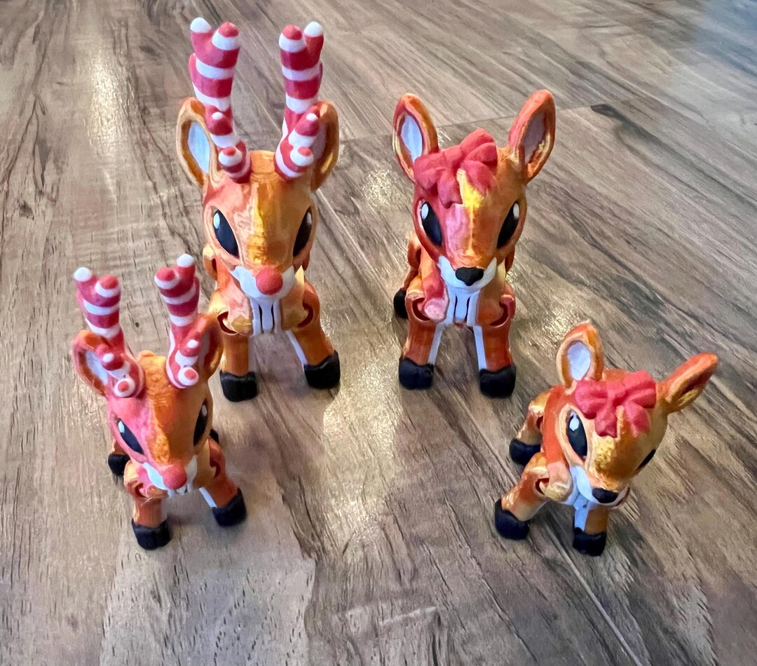 3D Printed Reindeer Family - Etsy