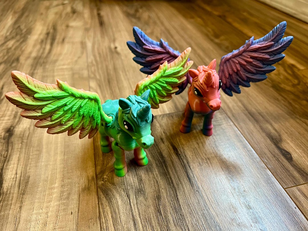 3D Printed Alicorn - Multicolor, Articulated & Handpainted - Etsy