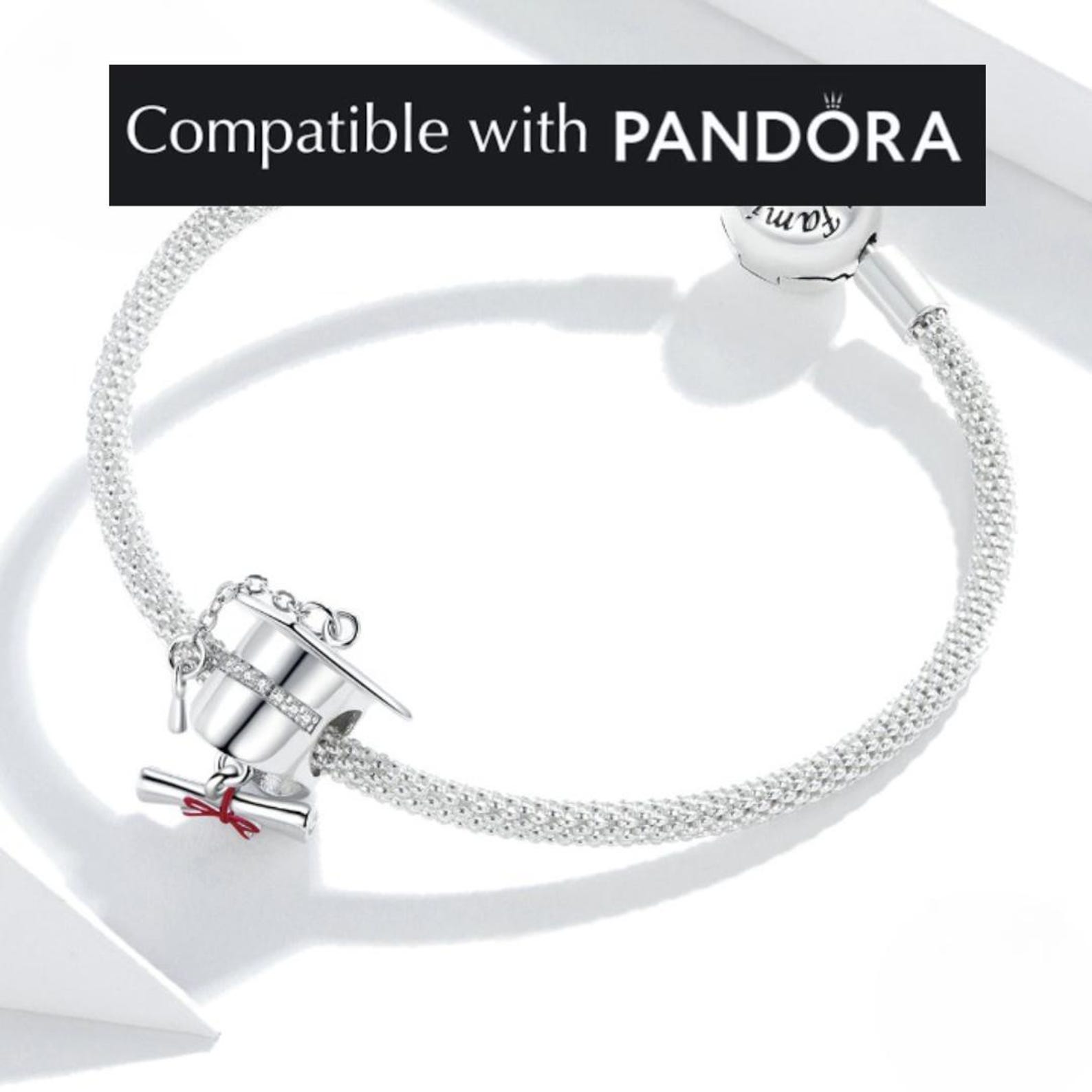 Graduation Cap Diploma Charm Sterling Silver Pandora Compatible - Etsy