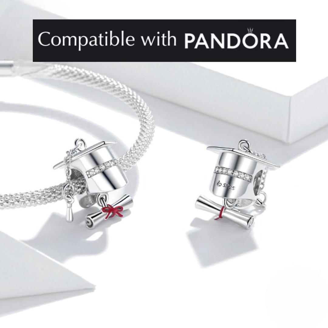 Graduation Cap Diploma Charm Sterling Silver Pandora Compatible - Etsy