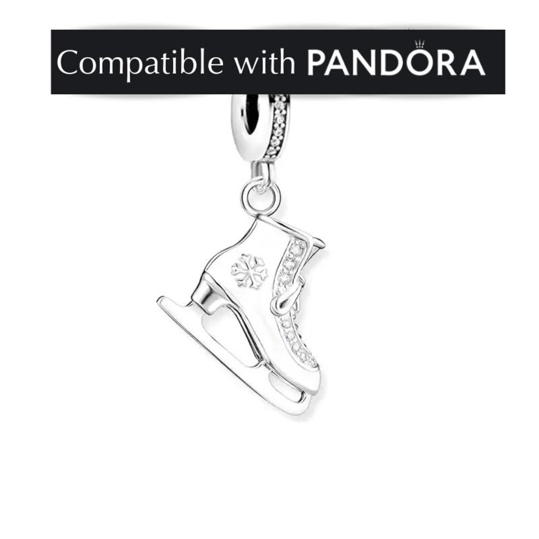 Ice Skate Charm, Handcrafted Sterling Silver Charms for Pandora ...