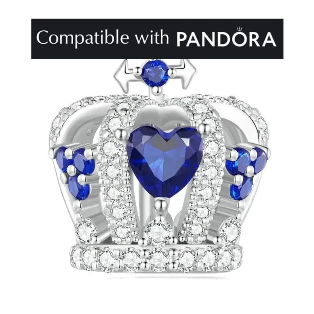 King Crown Charm, Handcrafted Sterling Silver Charms for Pandora ...