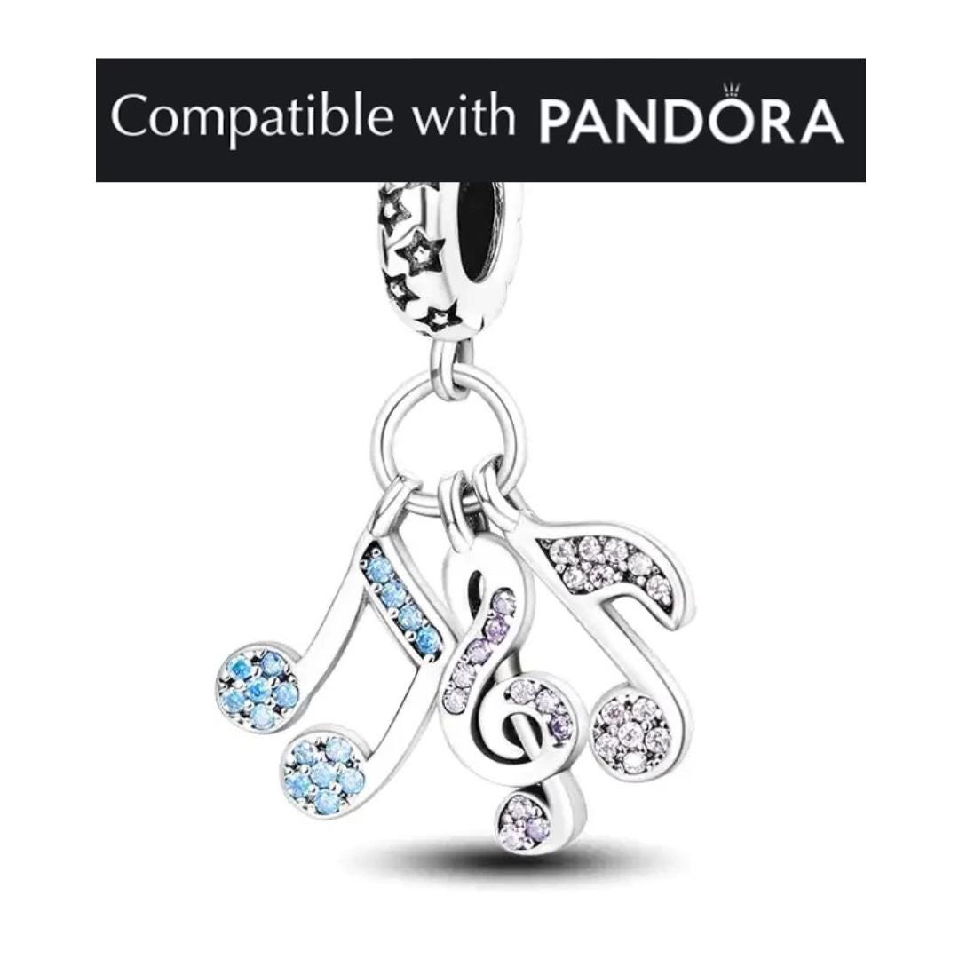 Music Notes Charm in Sterling Silver: Pandora Compatible Music Pendant ...