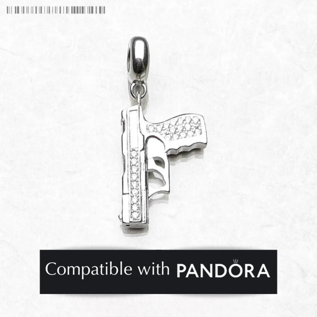 Guns Charm, Handcrafted Sterling Silver Charms for Pandora Bracelet ...