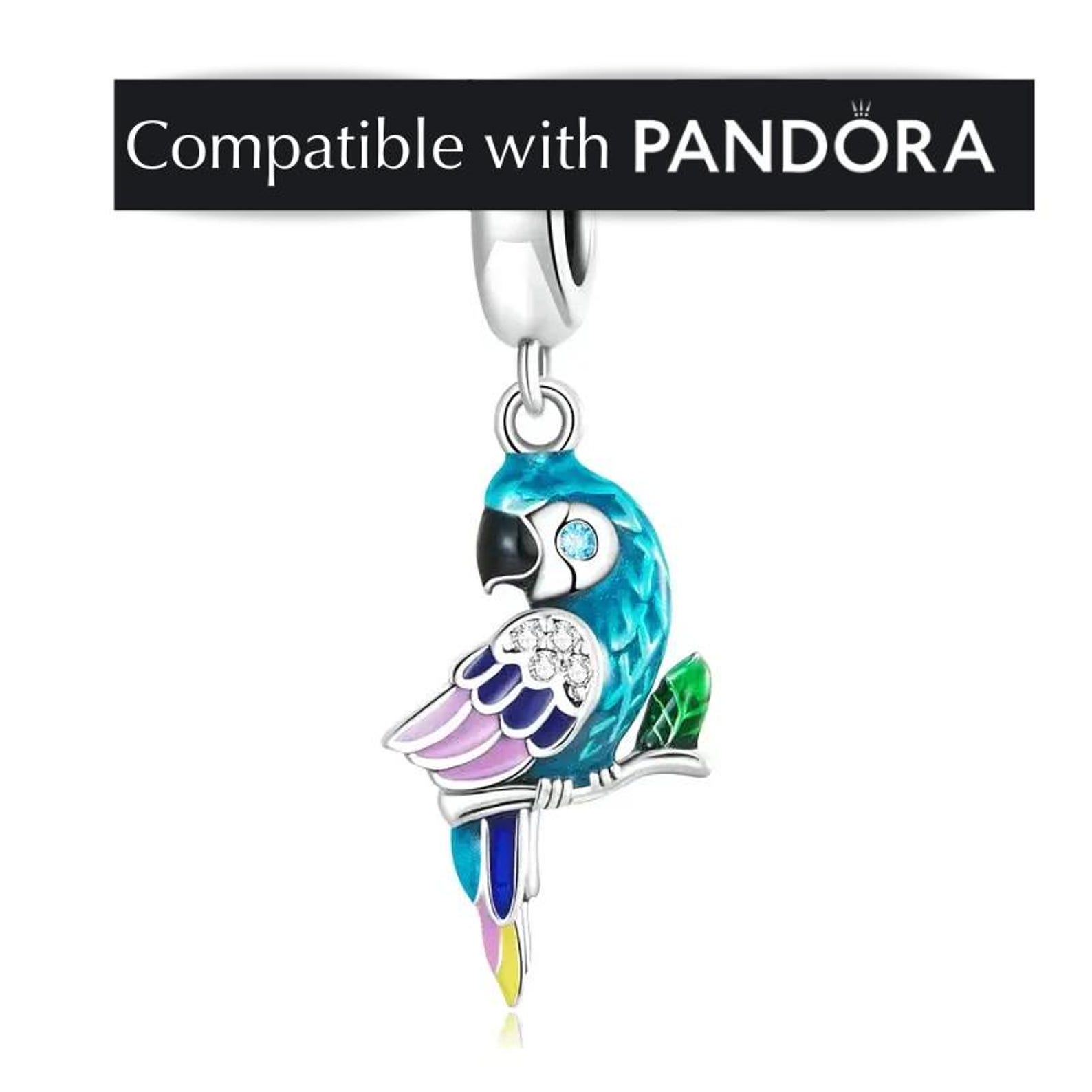 Parrot Charm, Bird Charm and Pendant, Handcrafted Sterling Silver ...
