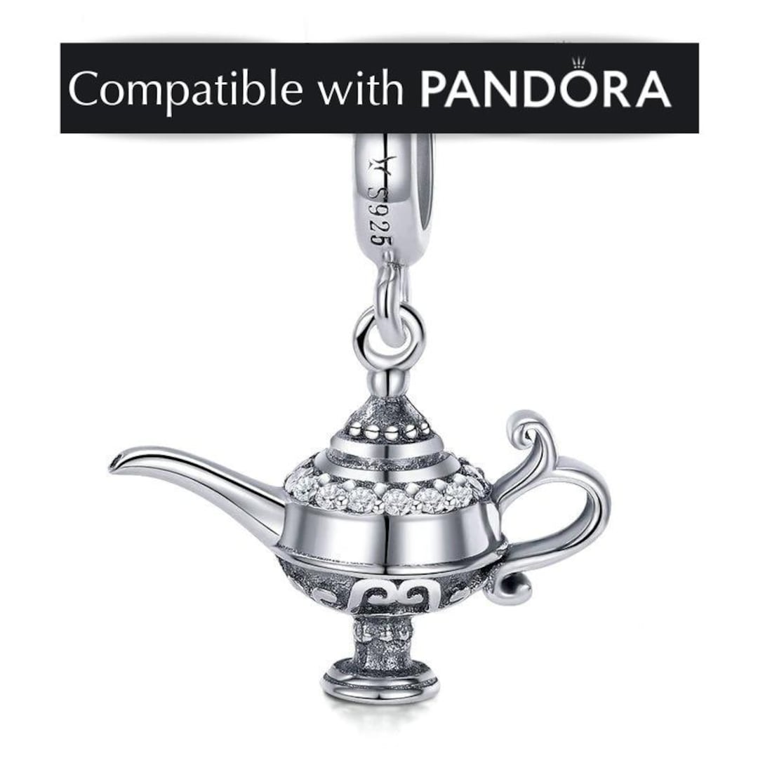 Genie Lamp Charm, Handcrafted Sterling Silver Charms for Pandora ...