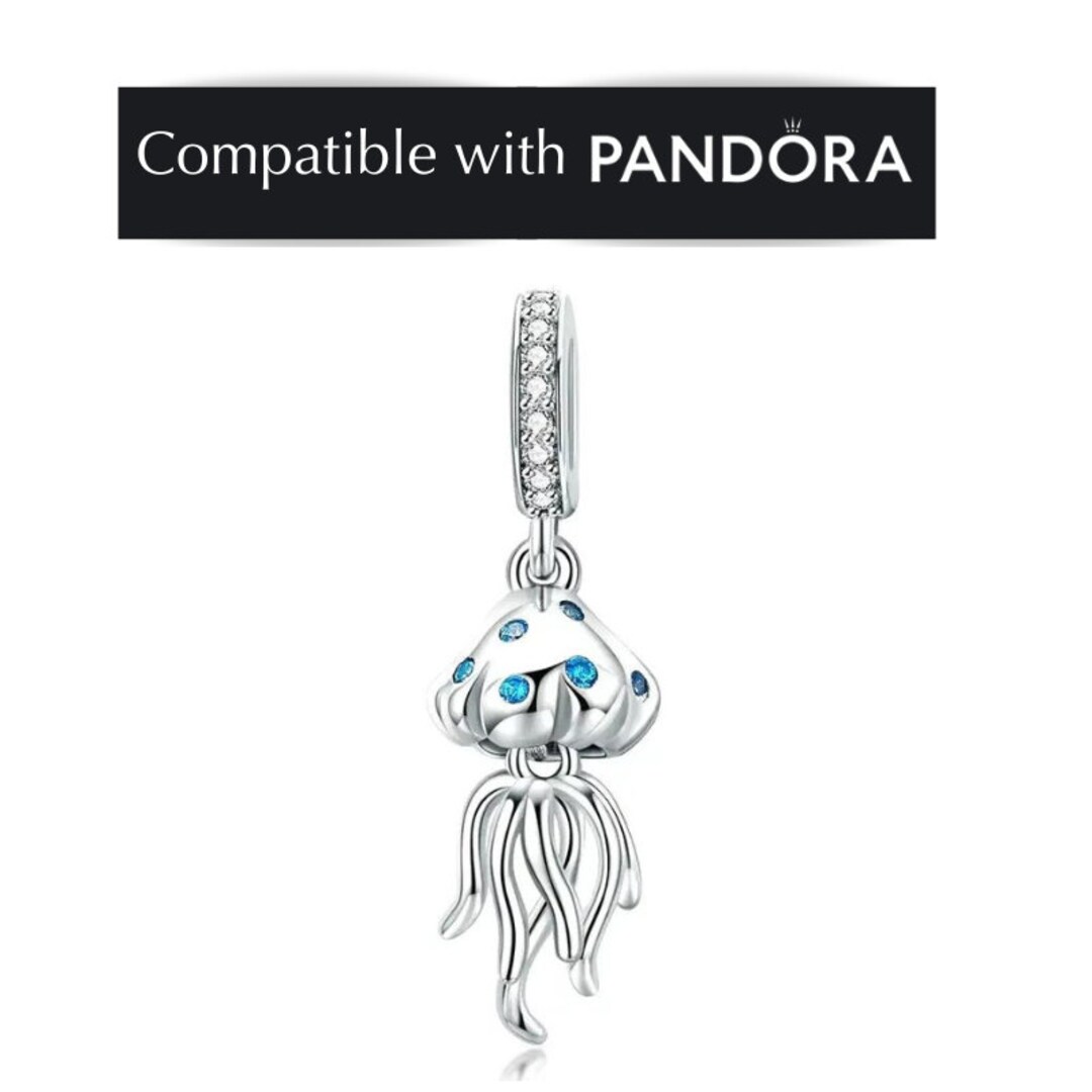 Jellyfish Charm in Sterling Silver: Pandora Compatible Animal Pendant ...