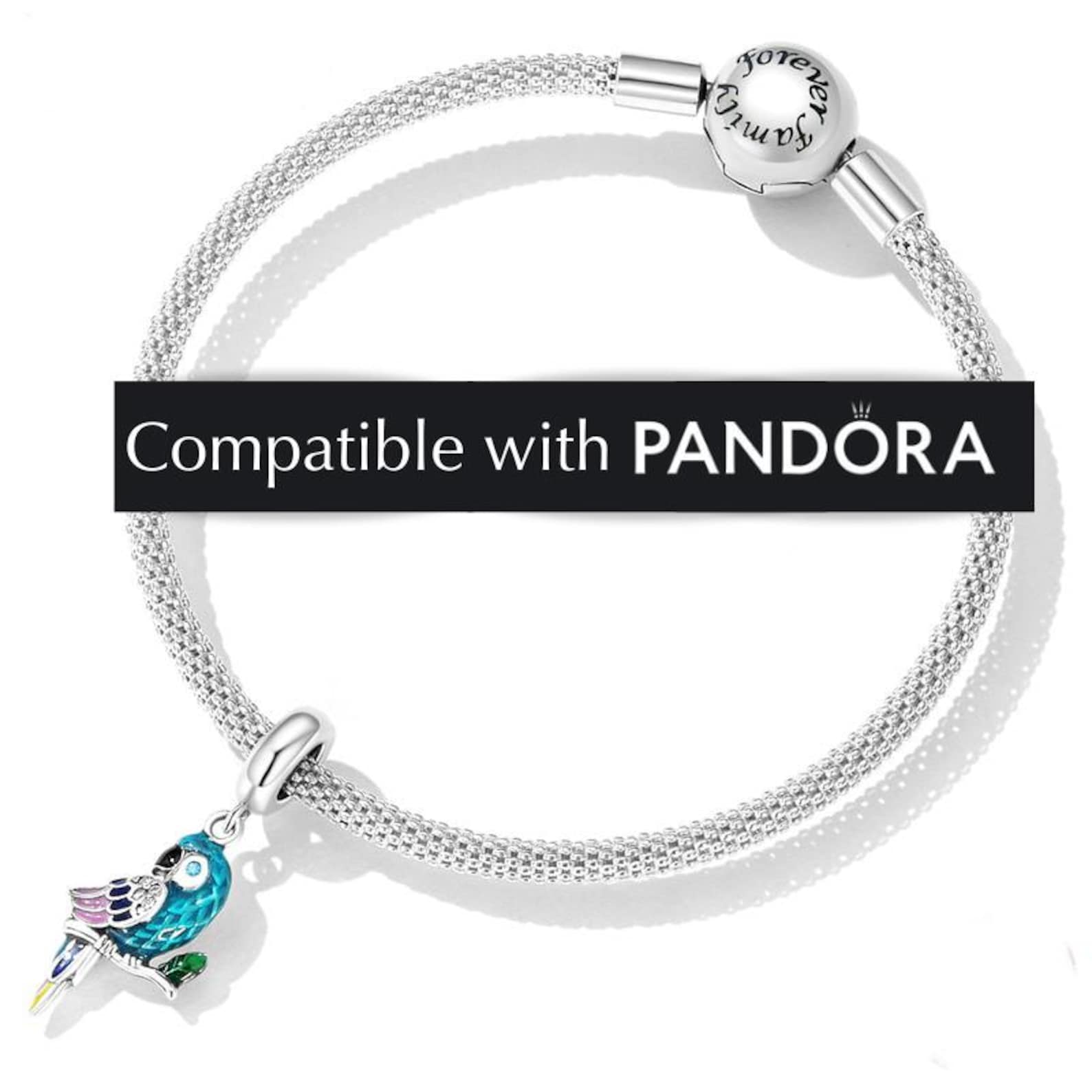 Parrot Charm, Bird Charm and Pendant, Handcrafted Sterling Silver ...