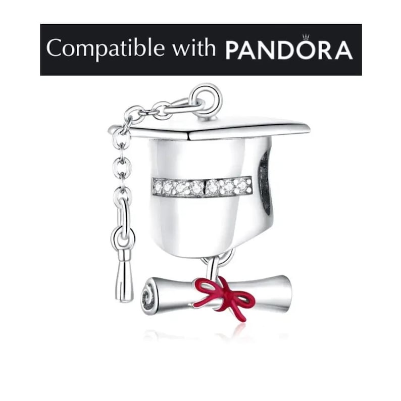 Graduation Cap Diploma Charm Sterling Silver Pandora Compatible - Etsy
