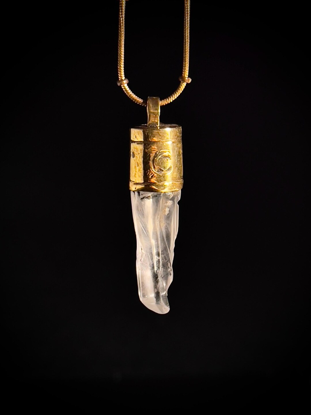 Ancient Greek Pendant, Rock Crystal Talisman, Brass Setting With ...