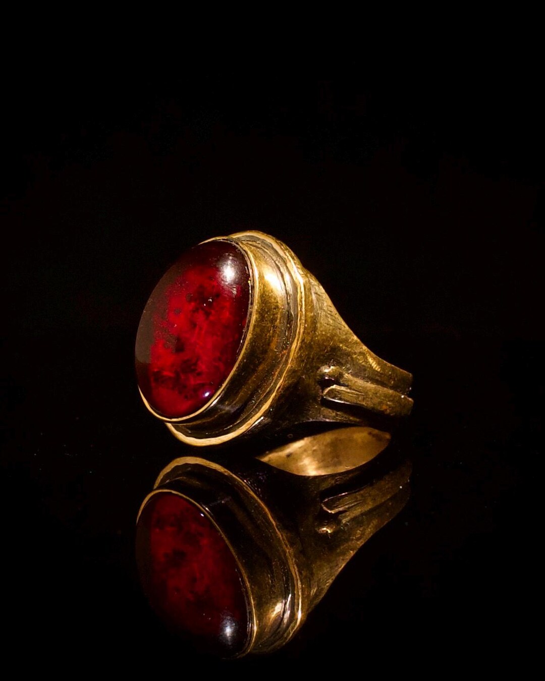 Ancient Medieval Ring, of the Order of Cardinals, Large Topaz, From the ...