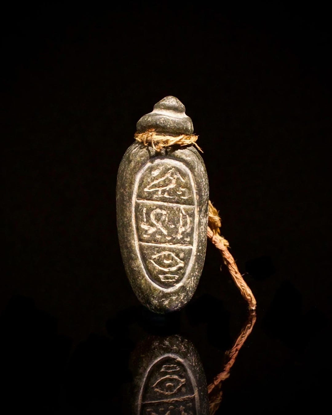 Ancient Egyptian Amulet, Heart IB Made of Gray Granite, Finely Carved ...