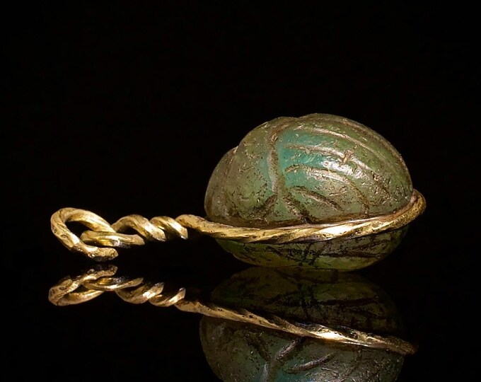 Ancient Egyptian Amulet, Andradite Scarab Finely Carved in the Carapace ...