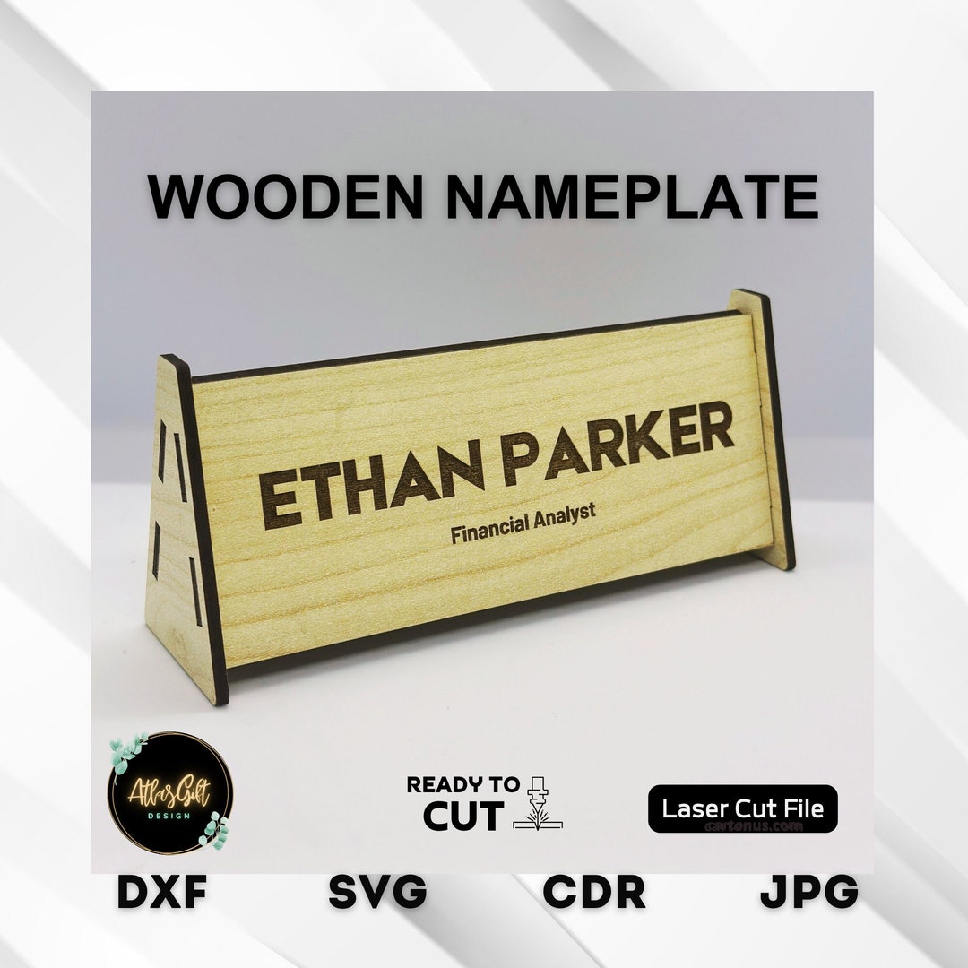 Laser Cut Nameplate SVG: Personalized Desk Sign (digital Download) - Etsy