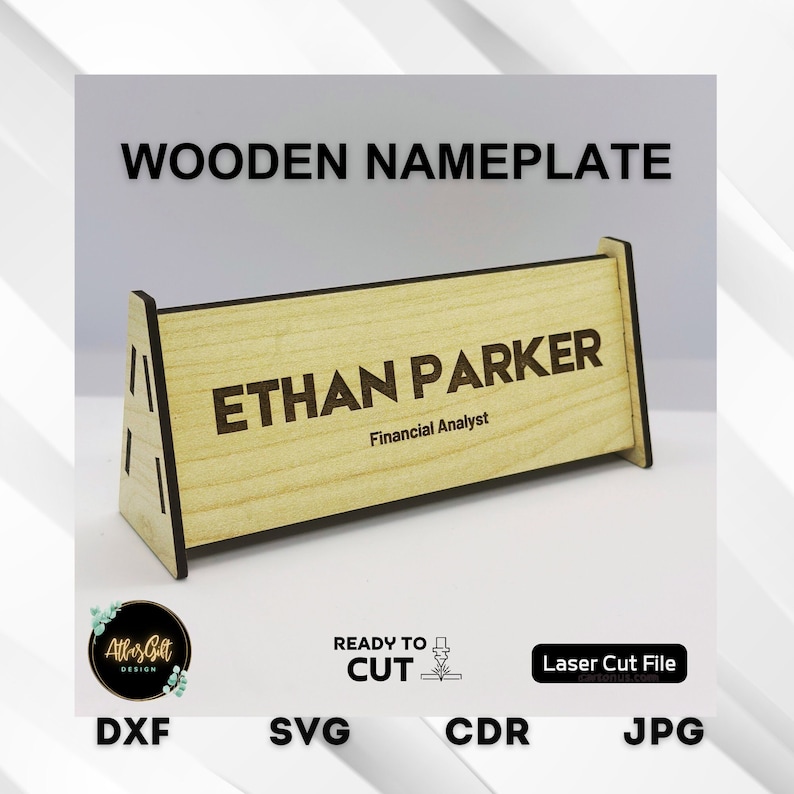 Personalized Nameplate Laser Cut SVG Standing Sign Quick Fit ...