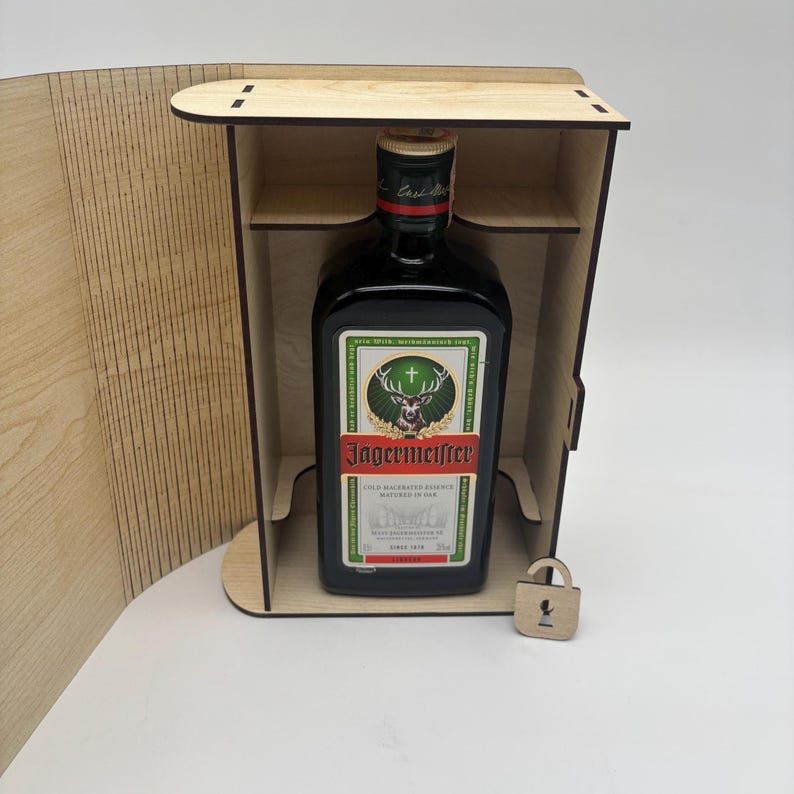 Jagermeister Liquor Box Laser Cut File | Wooden Bottle Gift (svg, Dxf ...