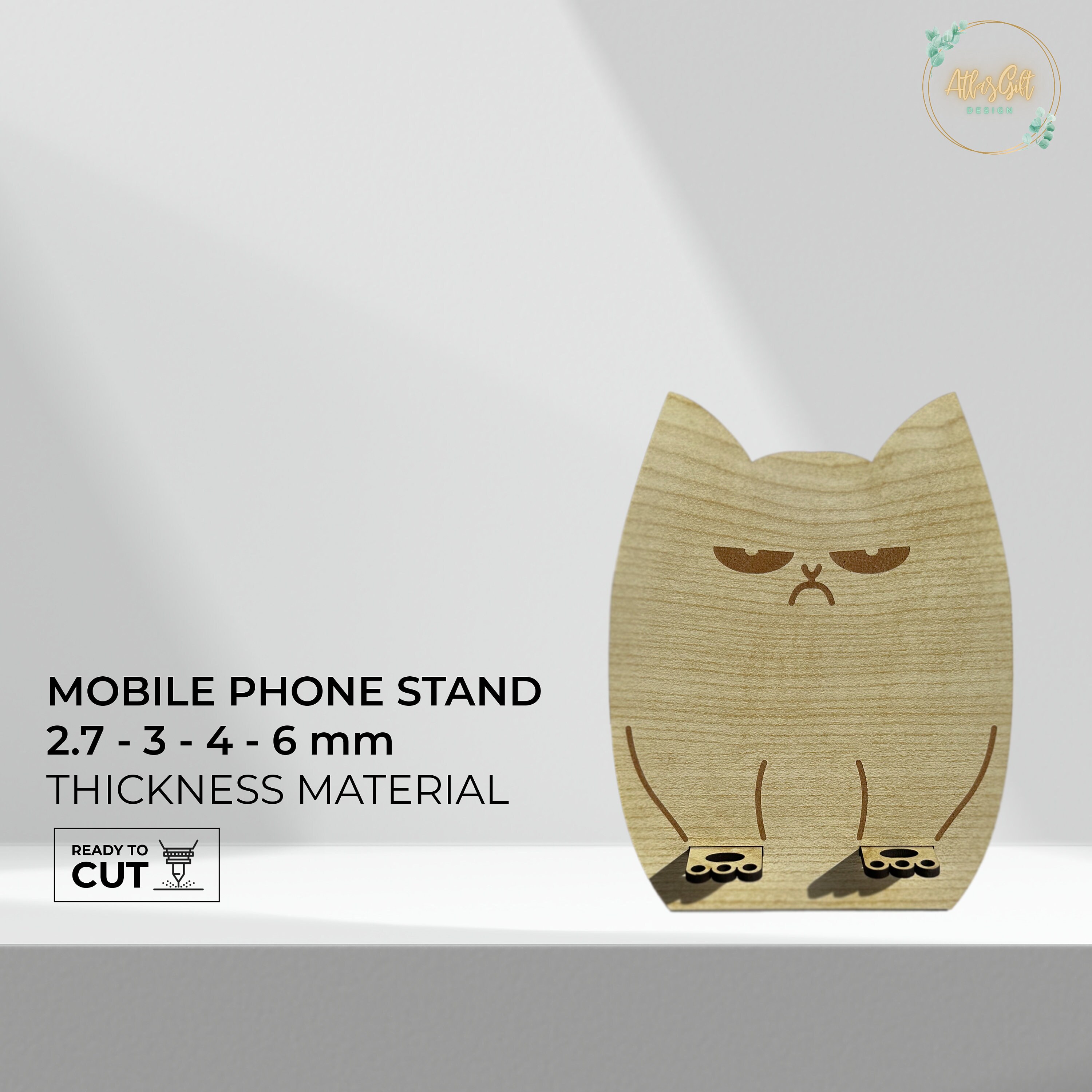 8 Pcs Phone Holder for Kids Pet Design Laser Cut Digital File DIY Cell ...