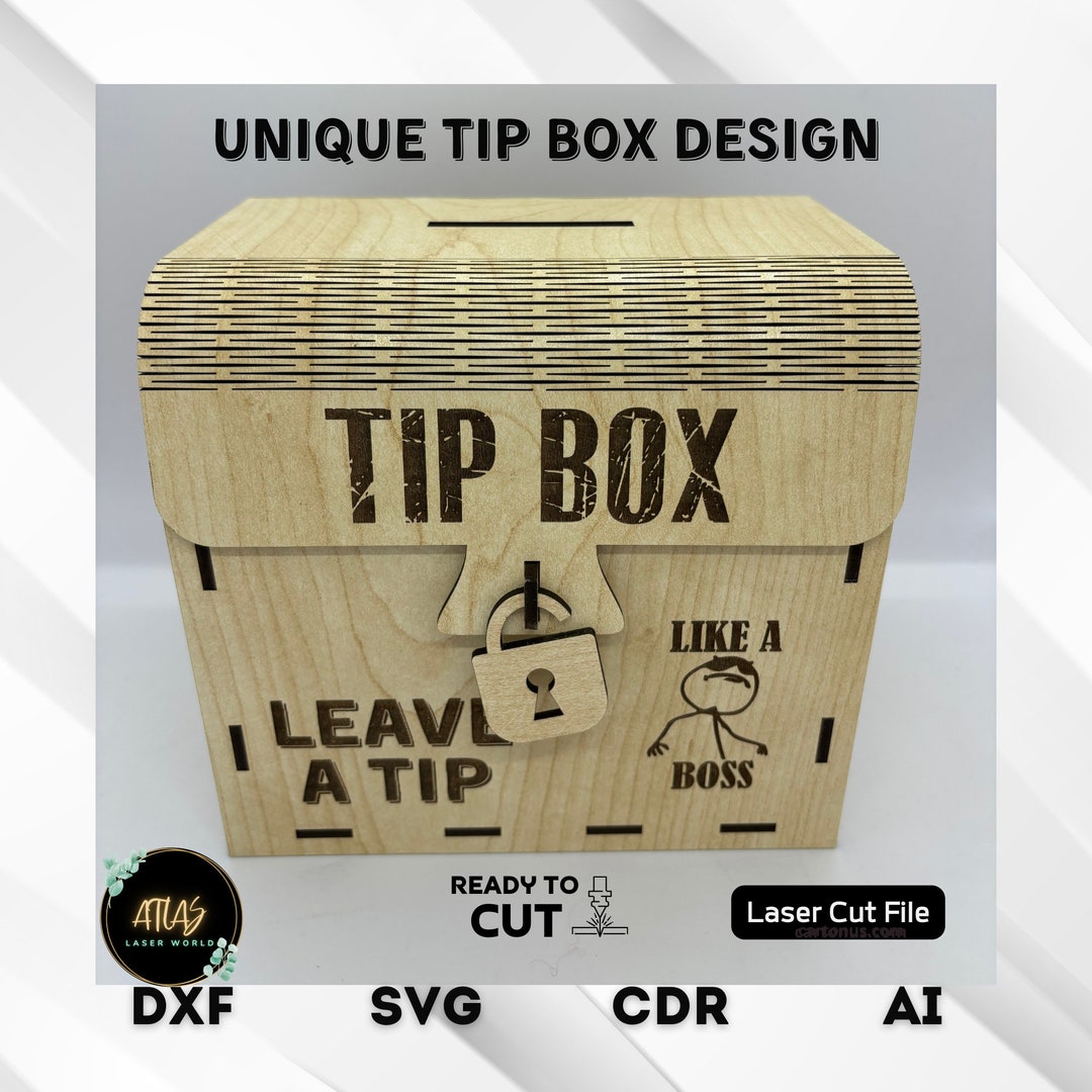 Unique Tip Box Piggy Bank Laser Cut Design - Perfect for Small Business ...