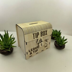 Unique Tip Box Piggy Bank Laser Cut Design - Perfect for Small Business ...